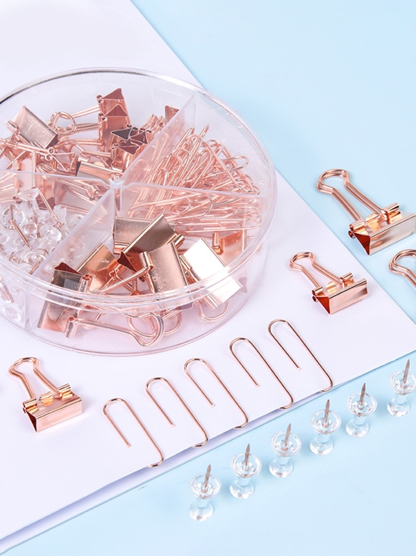 Paper Clip & Push Pin & Binder Clip Set 72pcs | SHEIN USA