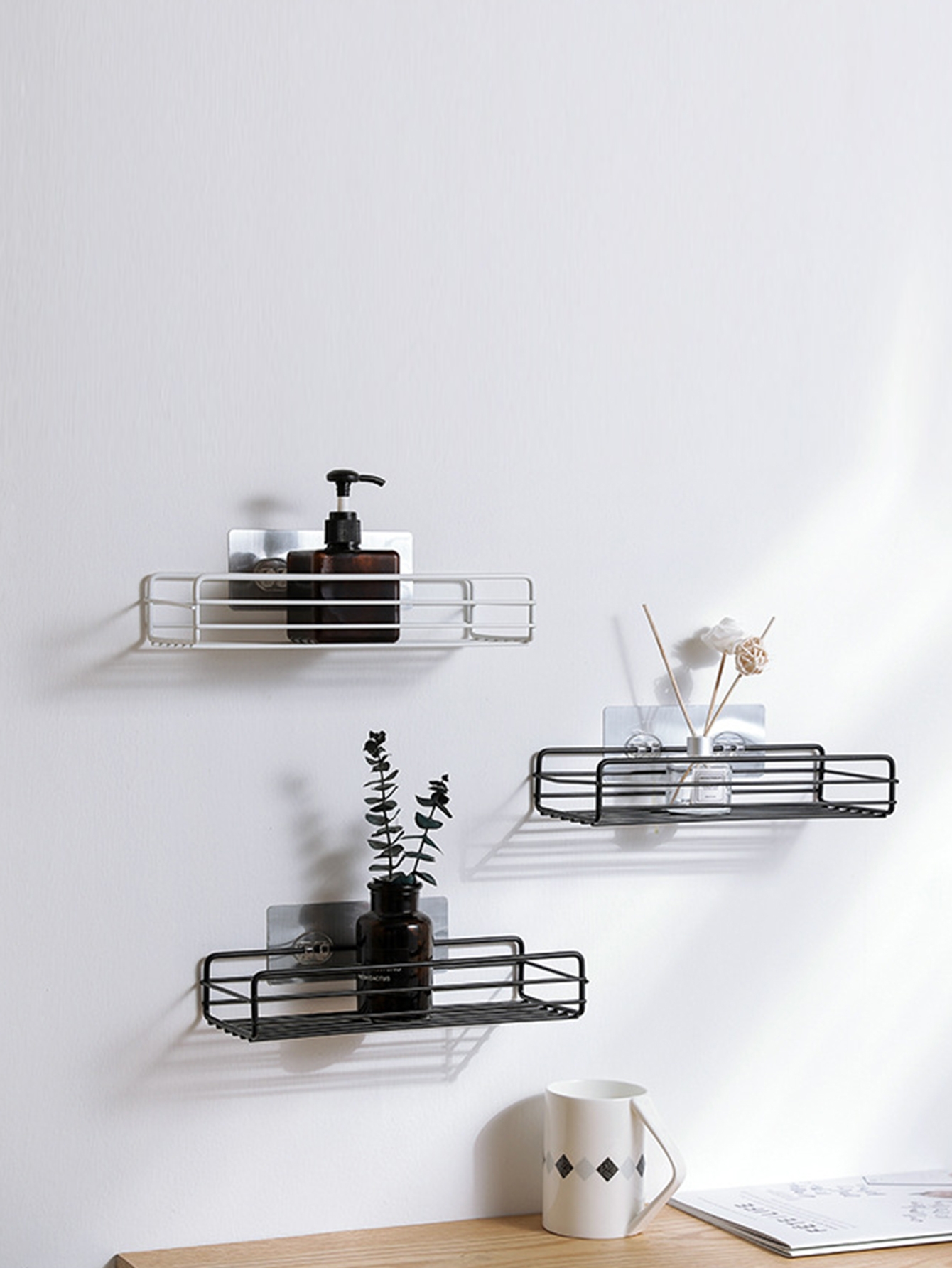 Wall Mounted Drain Storage Rack 1pc
