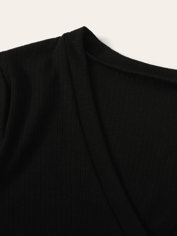 Ribbed Buttoned Crop Top | SHEIN USA