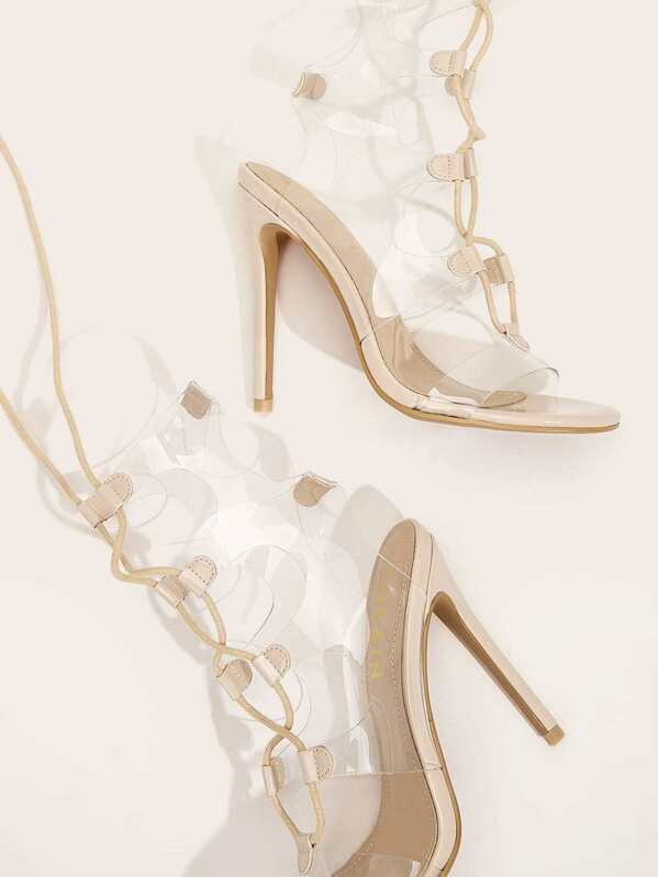 Clear Lace-up Stiletto Heels | SHEIN USA