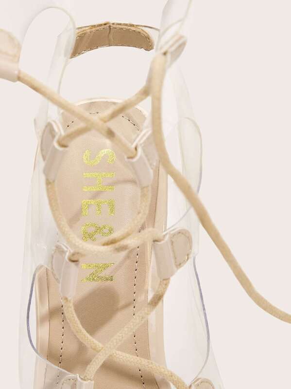 Clear Lace-up Stiletto Heels | SHEIN USA