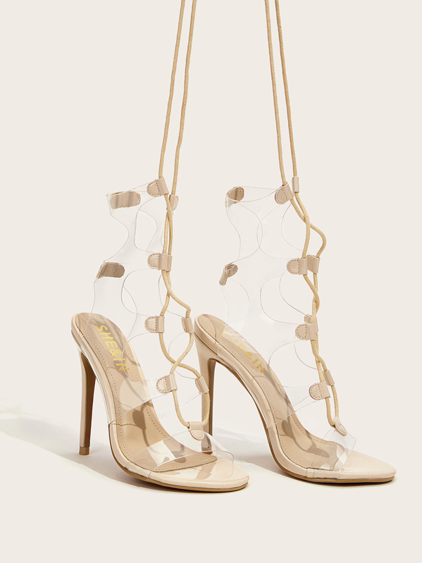 Clear Lace-up Stiletto Heels | SHEIN USA