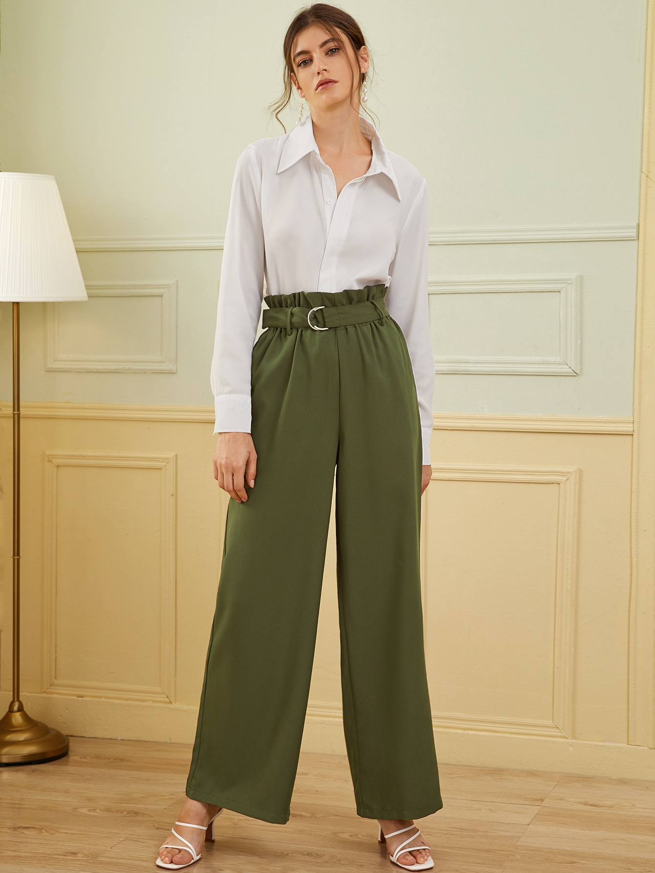 Solid Hidden Button Placket Shirt | SHEIN USA