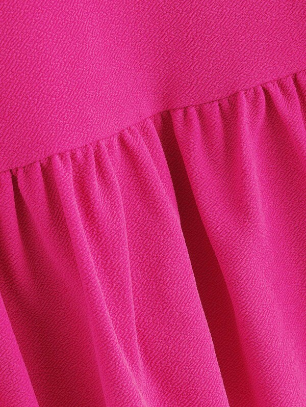 SHEIN Solid High-Low Ruffled Top | SHEIN USA