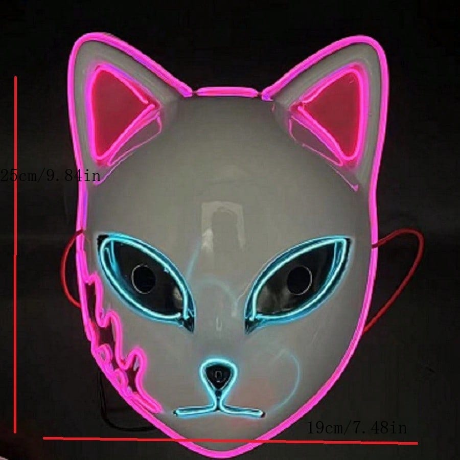Halloween Mask Ghost Blade LED Luminous Mask Glowing Fox Mask Cosplay ...