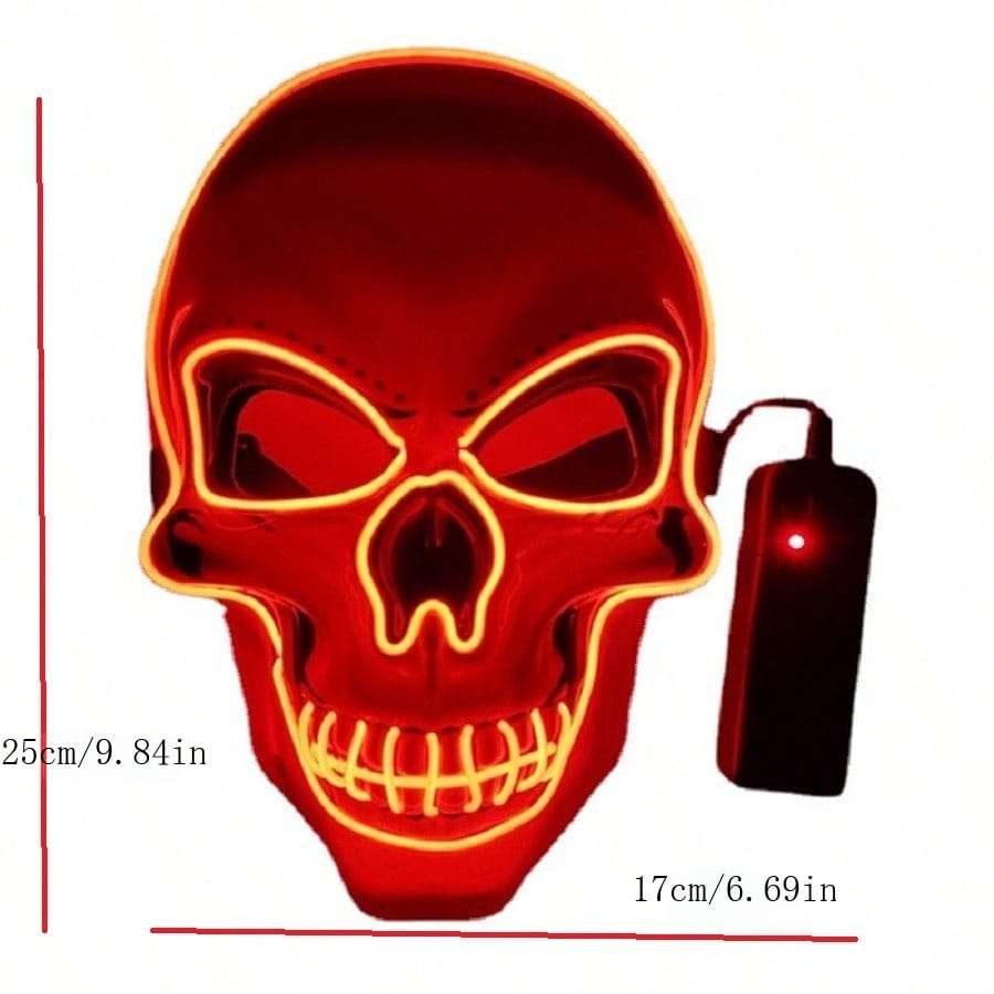 LED Luminous Mask Halloween Fluorescent Performance Ghost Face Mask COS ...