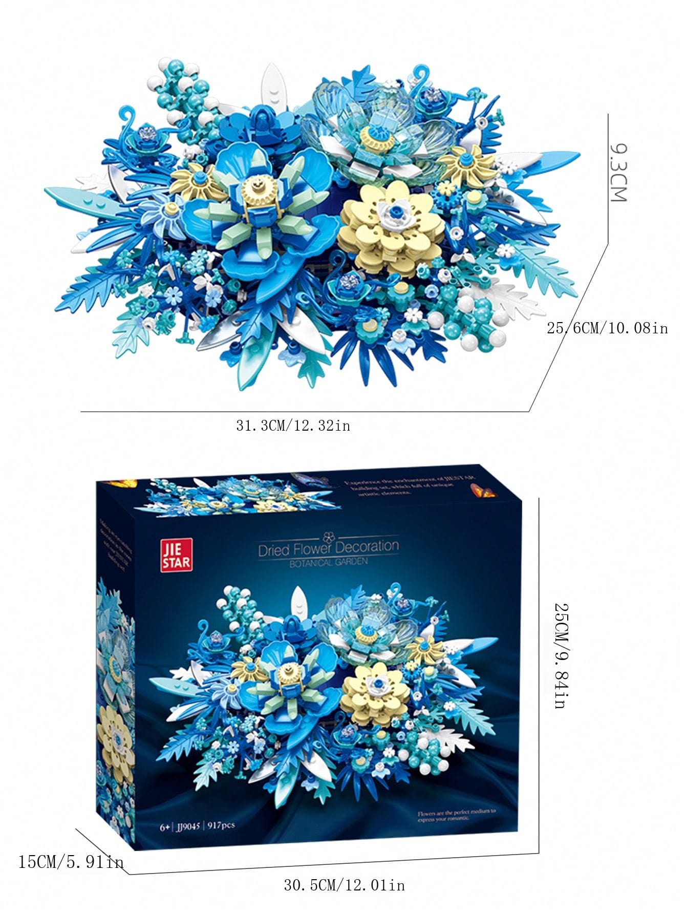 917PCS Building Blocks Toy,Dried Flower Decoration, Building Brick Toys ...