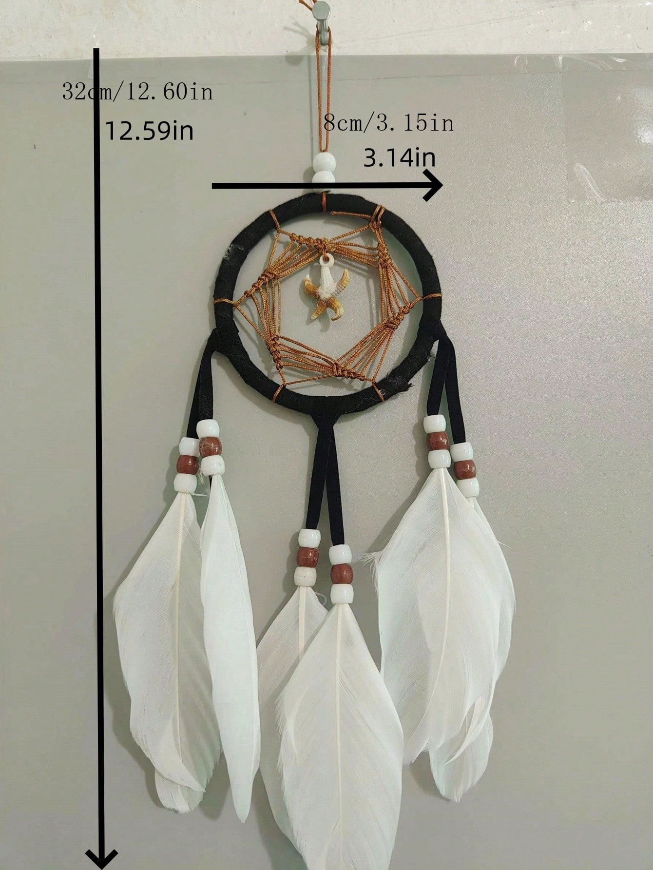 Black Handmade Dreamcatcher Wind Chime With Feathers, Native American ...