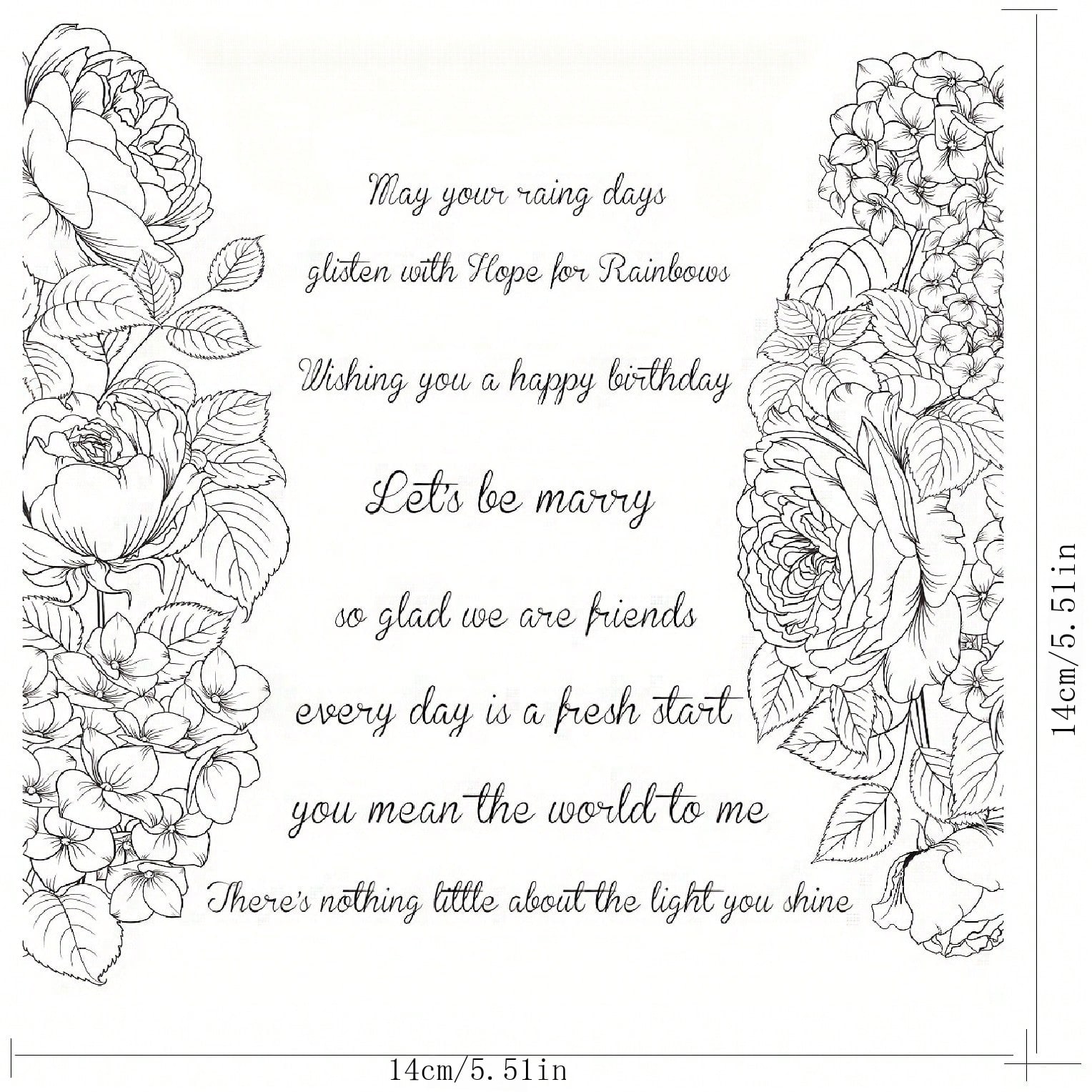 Flower Wall Blessing Phrase Stamp Making Card Scrapbook & Blessing ...