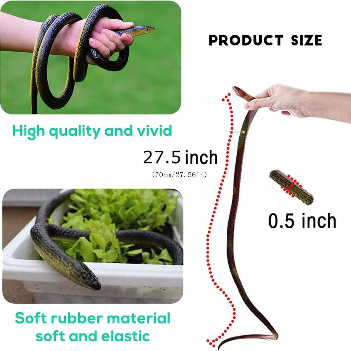 1pc Rubber Snake Toy, Imitative Halloween Prank Prop, Stress Relief Toy ...