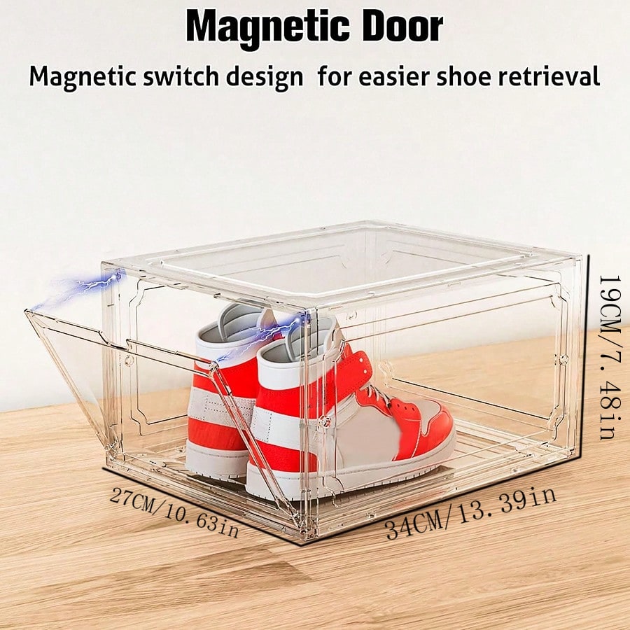 7 Pack Shoe Boxes Stackable,Upgraded Sturdy Shoe Storage Boxes With ...