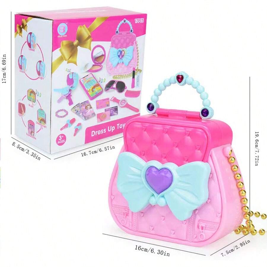 1set Girls Pretend Makeup Toys Set, Princess Cosmetic Bag Accessories ...