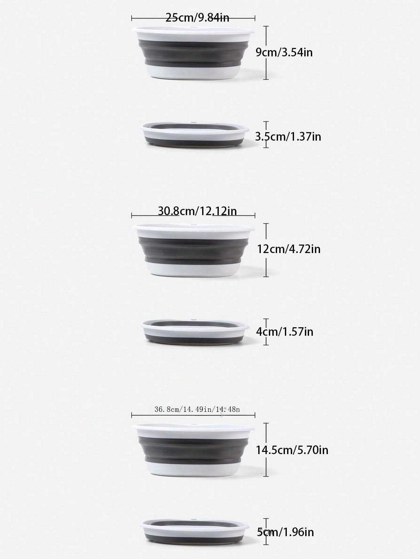 Foldable Basin Rack & 3pcs Different Sized Retractable Wash Basin Set ...