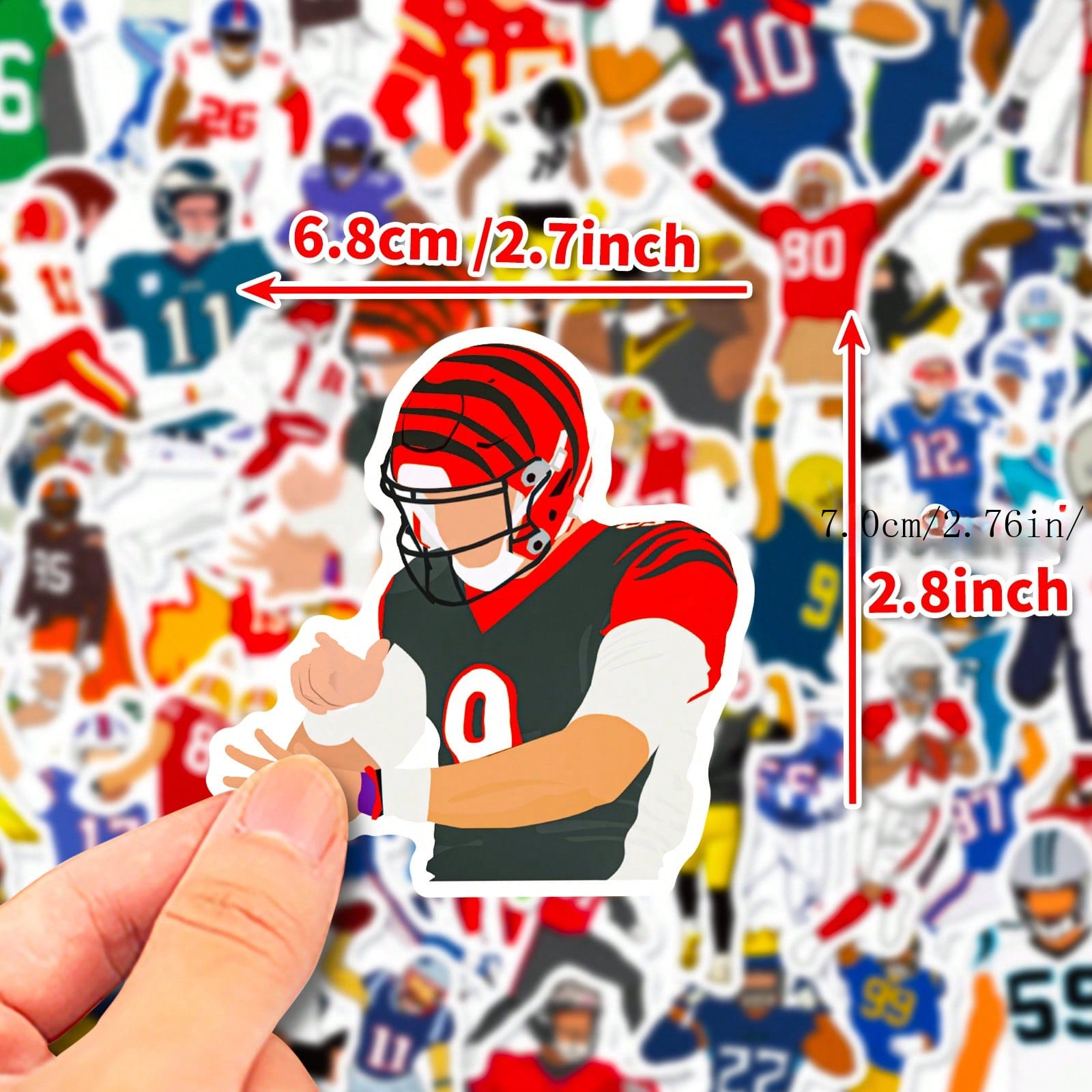 50pcs/Pack Rugby Player Classic Poses Design 2 Graffiti Waterproof Pp ...