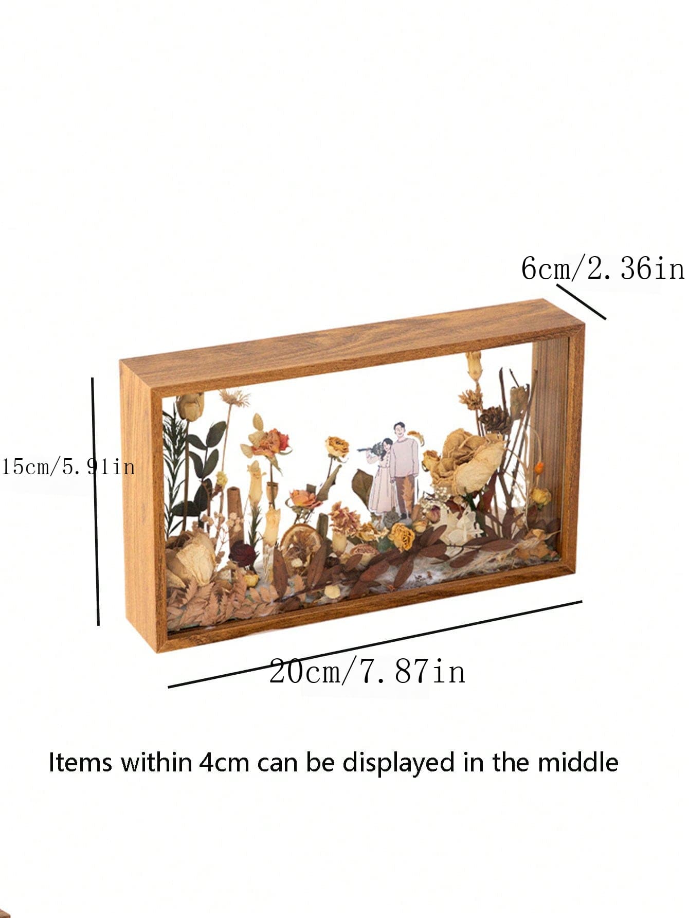 1pc Glass Display Frame With Dried Flowers, Double Sides Transparent ...