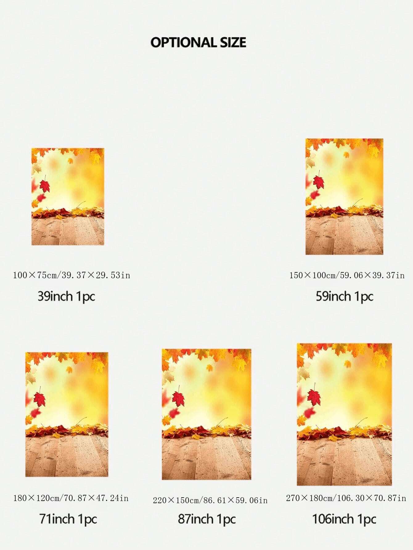 1pc Artistic Autumn Leaves & Sunset & Wooden Floor Photography Studio ...