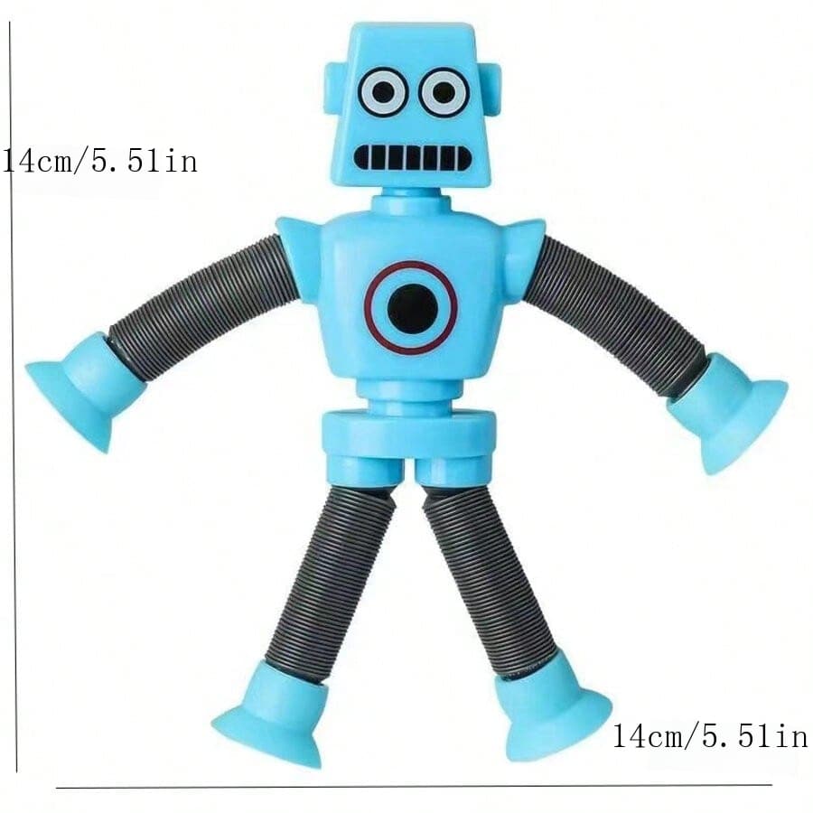 Red Robot Toy For Kids, Stretchable, With Suction Cups, Educational ...