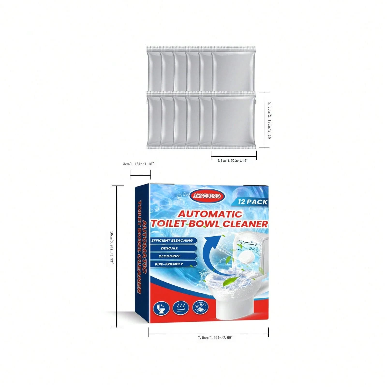 12pack Toilet Cleaning Tablets Home Toilets Removing Stains Long ...