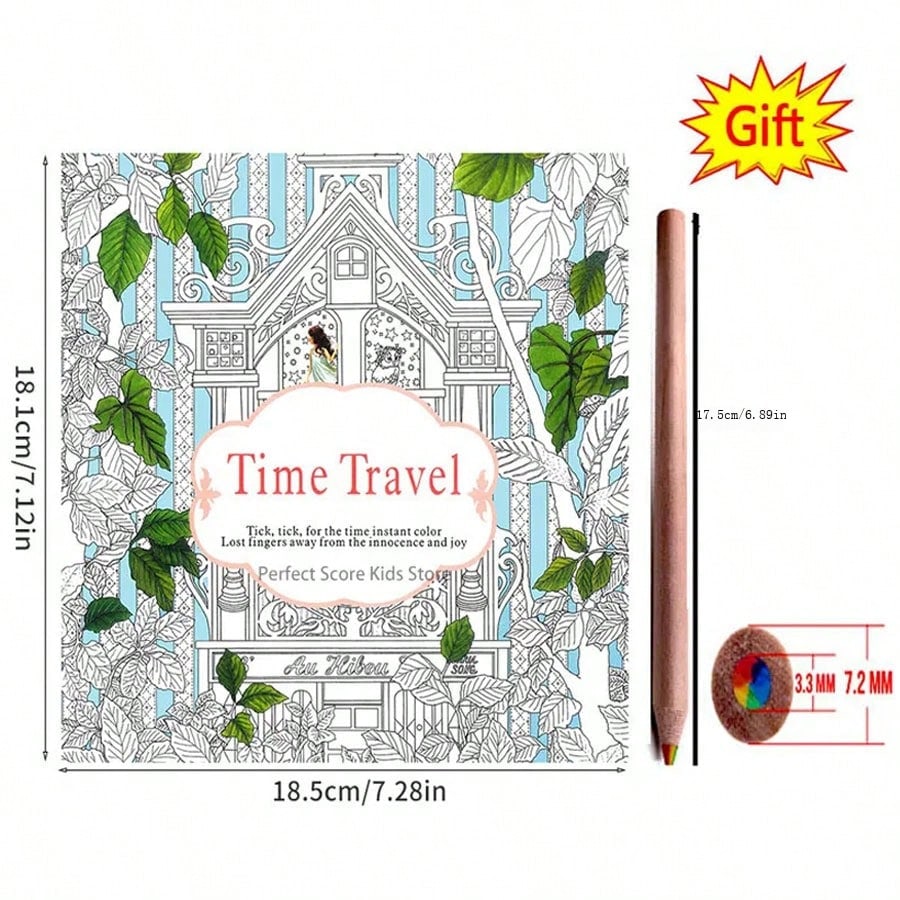 New Arrival 24 Pages 18.5*18.5cm Time Travel Themed Coloring Book ...