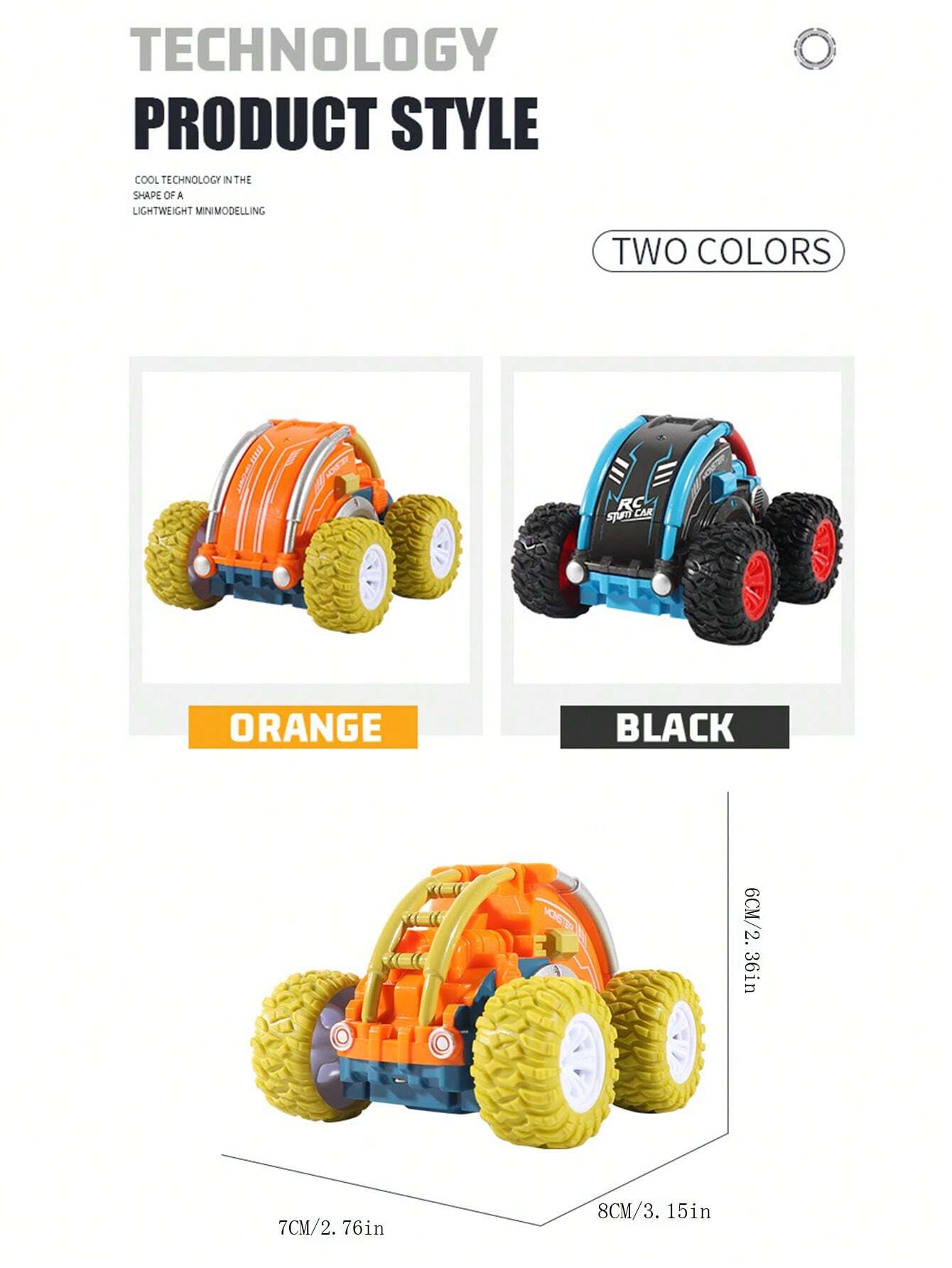 RC Four-Wheel Drive Remote Control Car 2.4G Stunt Drift Two-Sided ...