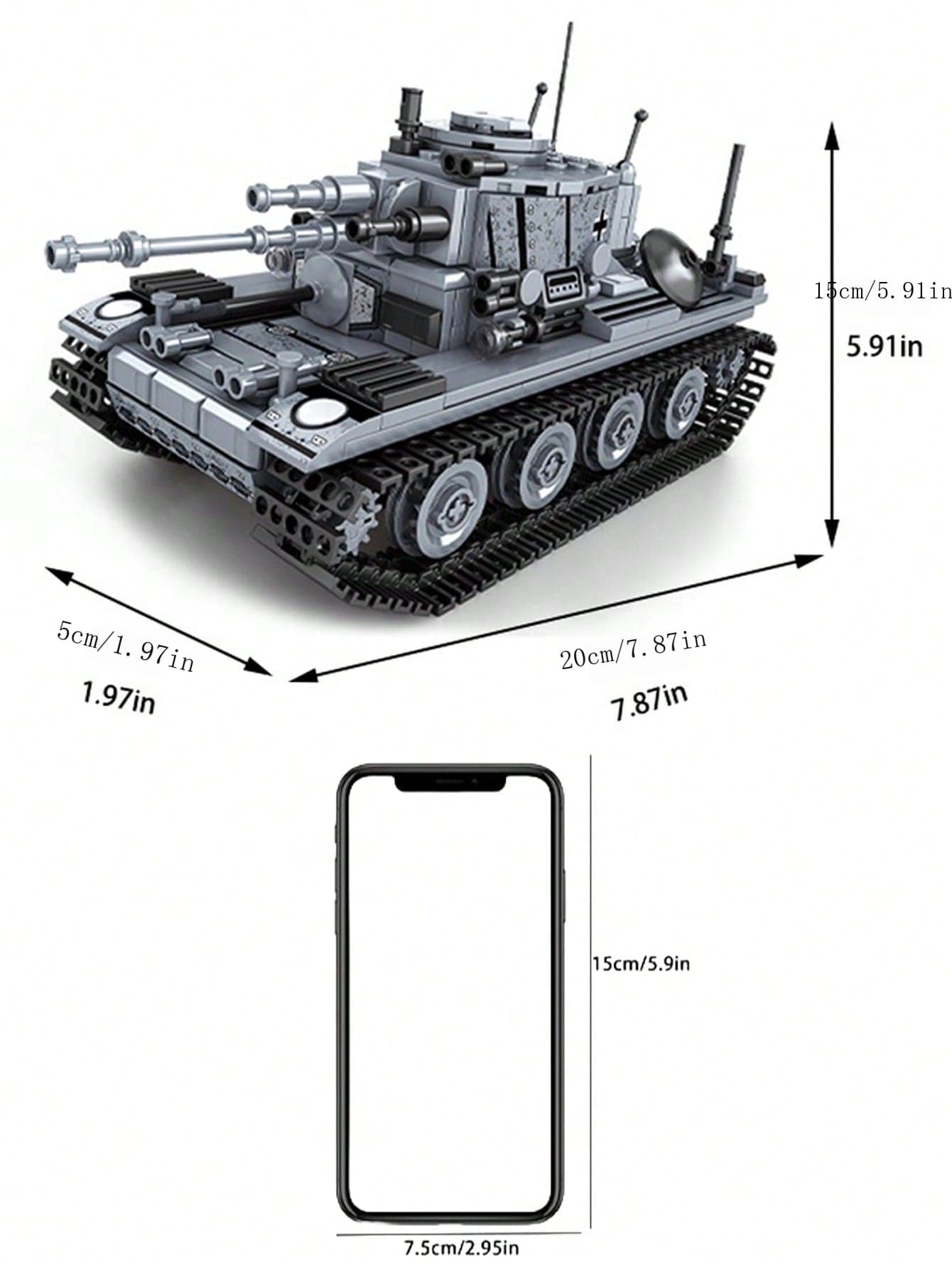 WW2 Tanks Building Blocks Movable Structure T34 T38 DF-21 Missile ...