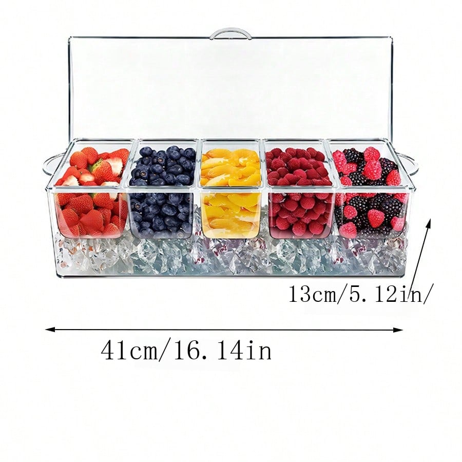 Appetizer Serving Tray On Ice, Party Platter With 5 Ice Cube Tray ...