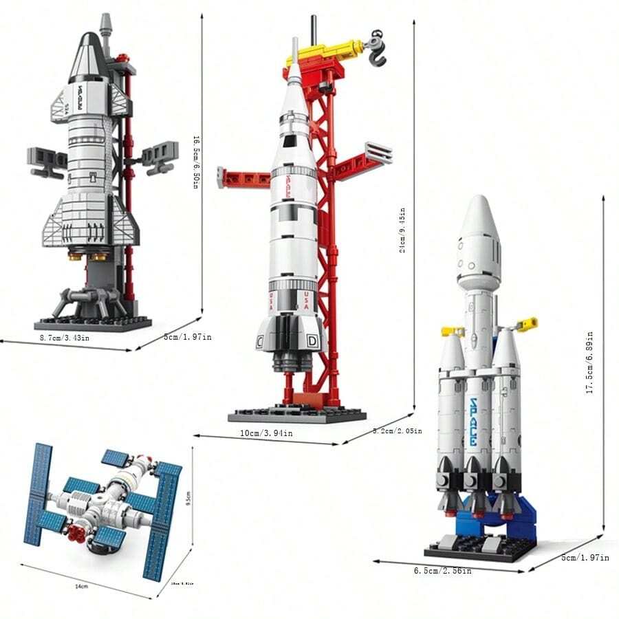 NEW Mini Aviation Manned Rocket Model Building Blocks Space Aerospace ...