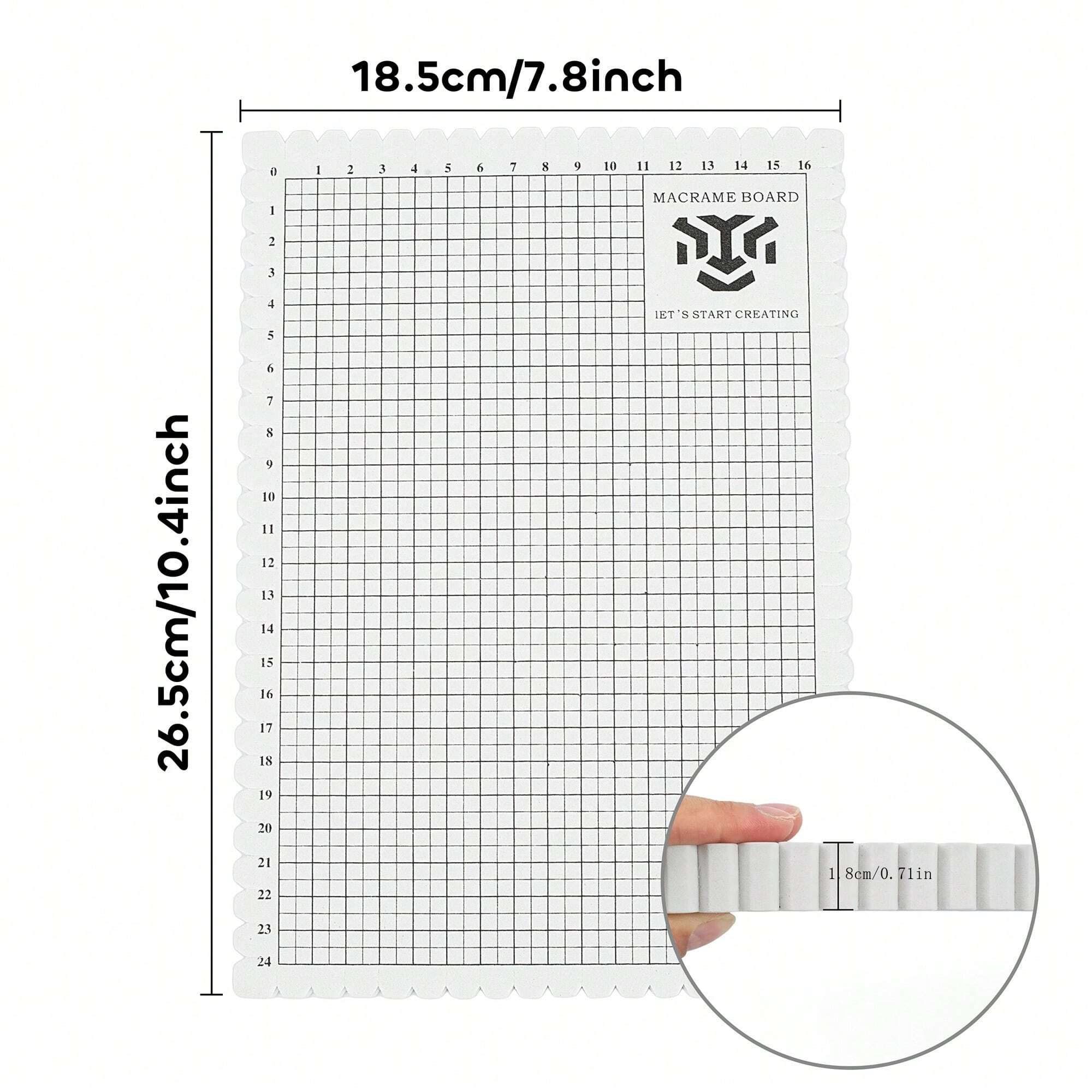 1pc(10.4x7.8in) Macrame Board With Grid Soft Pad For Diy Knitting ...