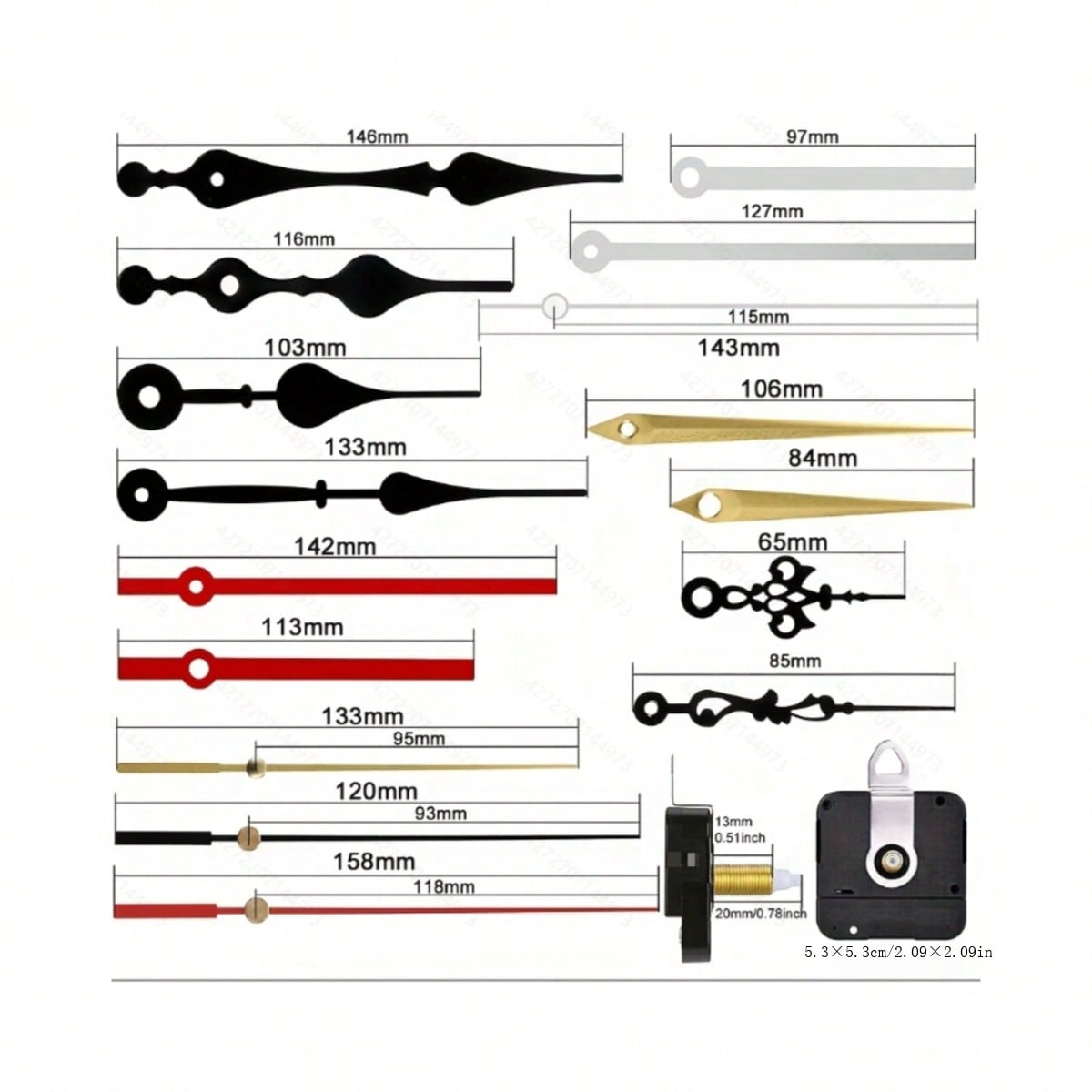 Diy Quartz Clock Kit: 6pcs Quartz Clock Movements With 6 Sets Of Clock ...