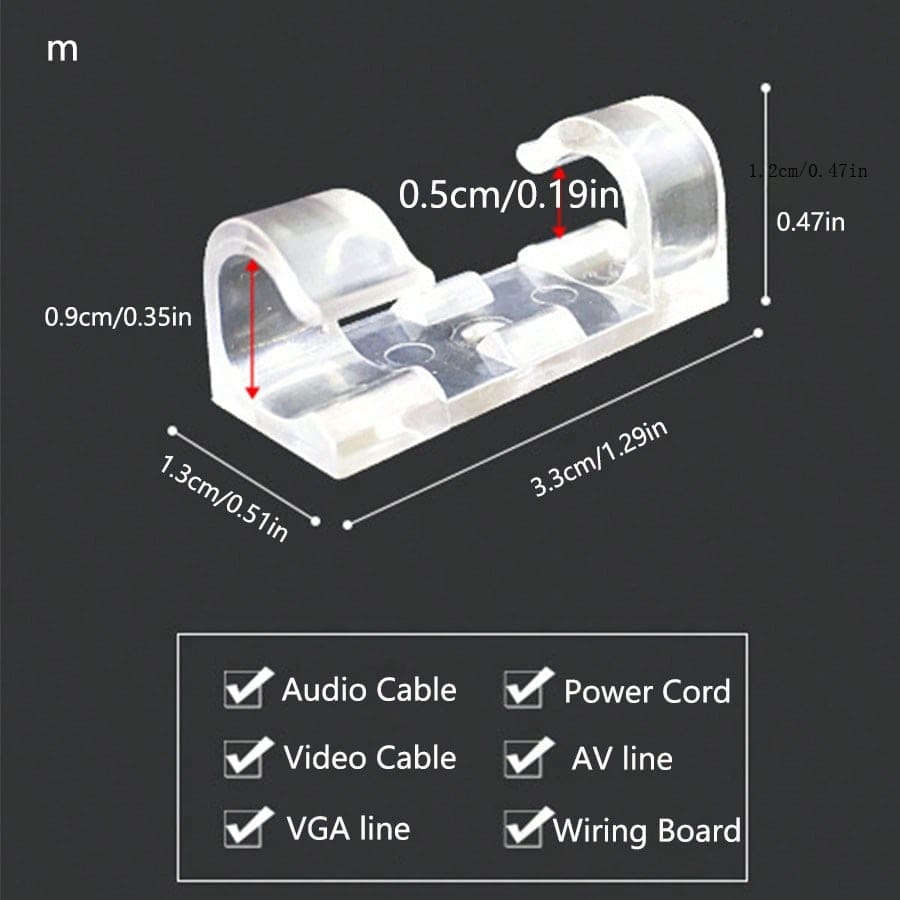 Adhesive Wire Clips, Self-Adhesive Cable Organizer Wall Clips, Cord ...