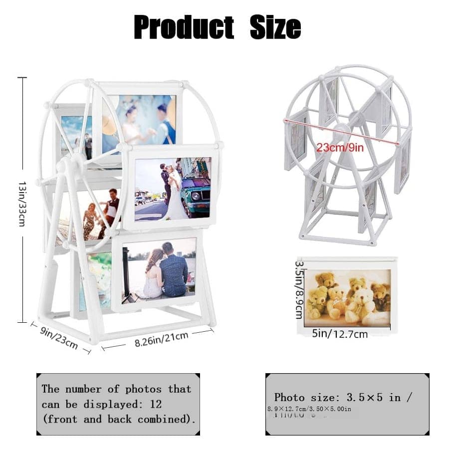 White Vintage Ferris Wheel Photo Frame Home Decoration For Holidays ...