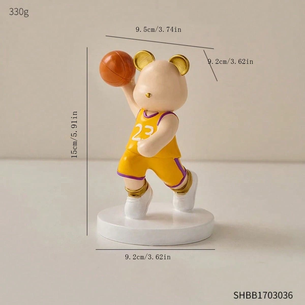 1pc Miniature Resin Teddy Bear Dunking Basketball Figurine - Perfect ...