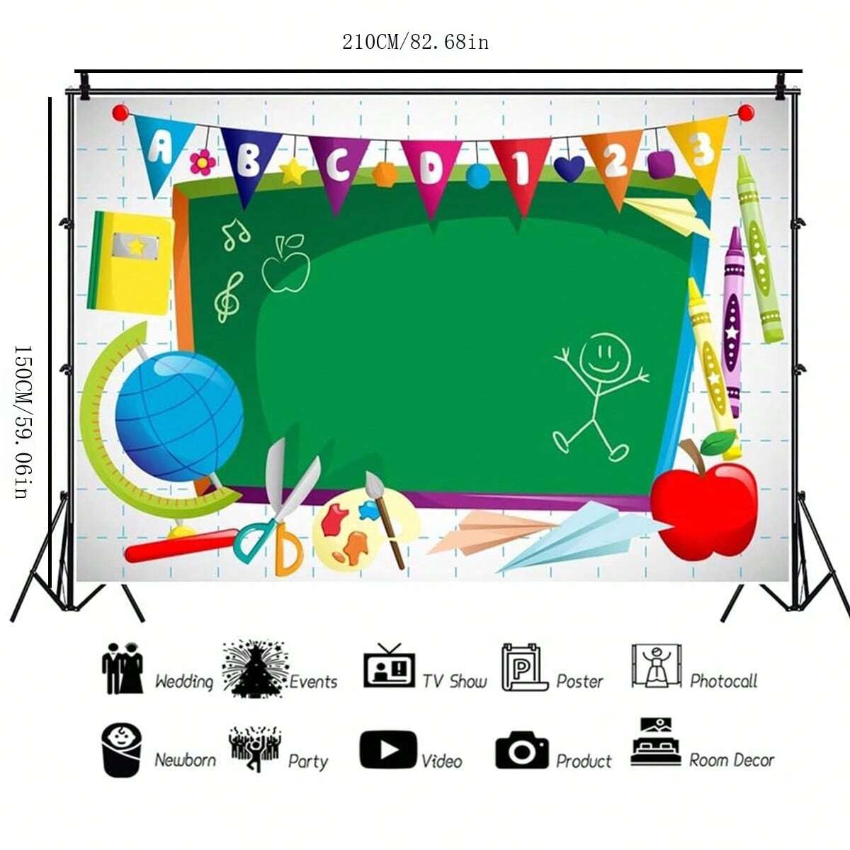 Abc Chalkboard Background For Preschool Graduation, Back To School ...
