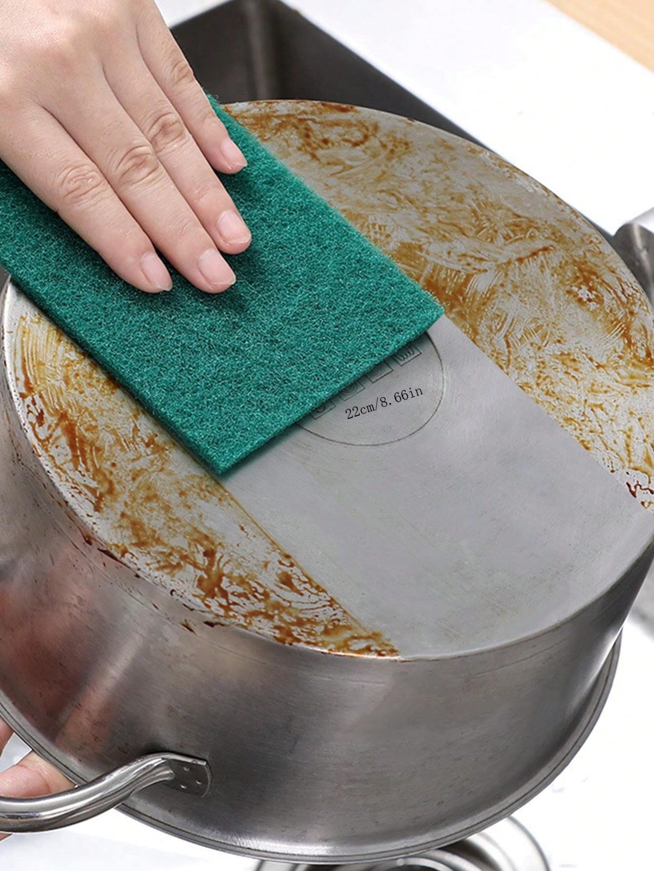 10pcs Kitchen Cleaning Sponges With Abrasive Material And Double-Sided ...