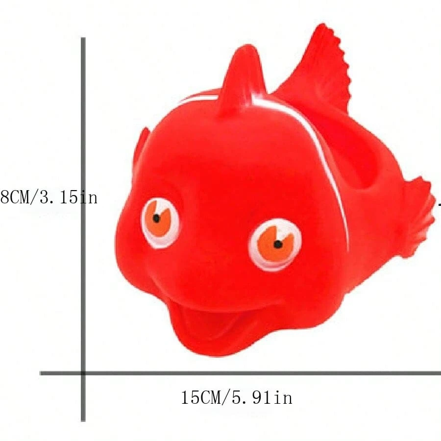 Squeeze Toys For Water Play, 1 Large And 3 Small Red Fish Set, Bath ...