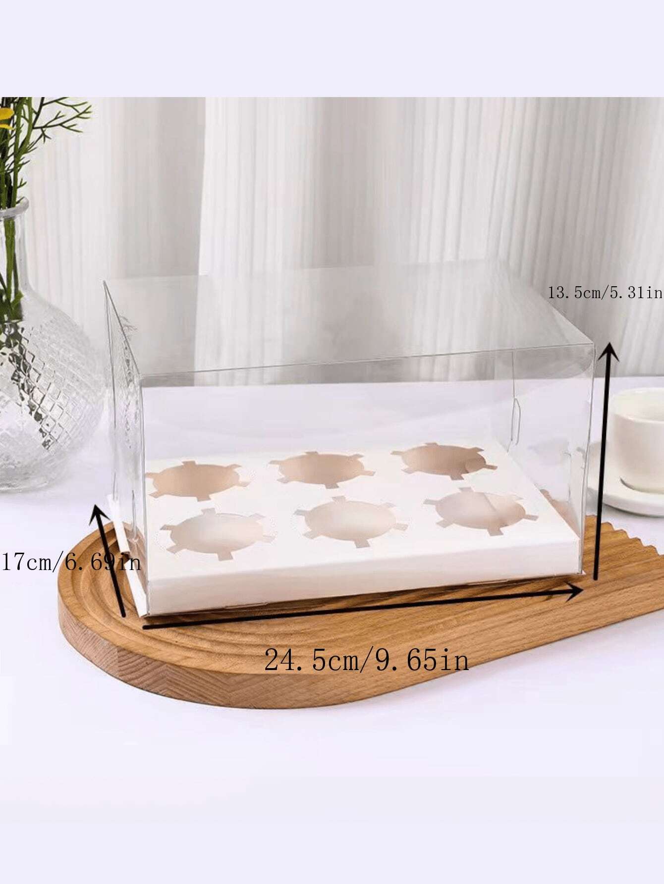 5 Pieces Transparent Cupcake Packaging Plastic, Paper Can Hold Cake ...