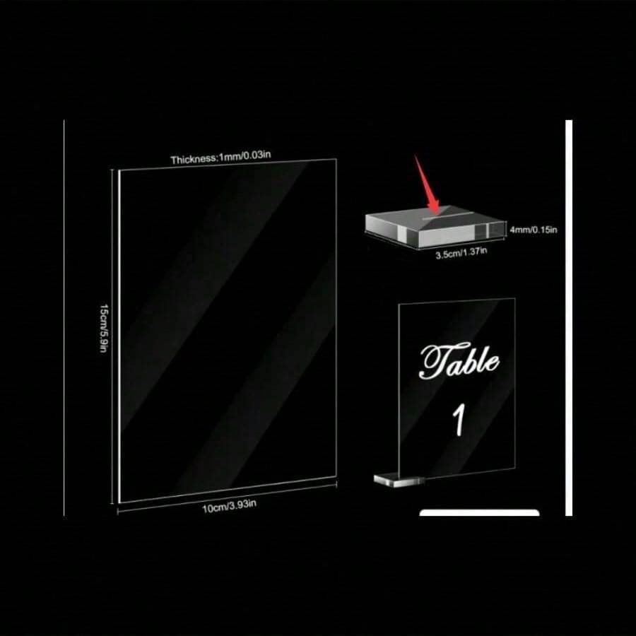 5pcs Clear Arcylic Signs With Stands, Round Top Acrylic Sheets For Diy ...