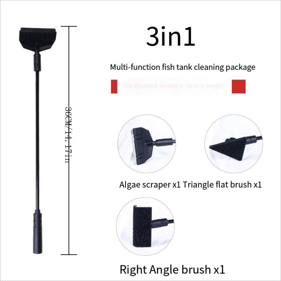 3-In-1 Fish Tank Algae Scraper Tool Set With Brush, Removes Algae ...