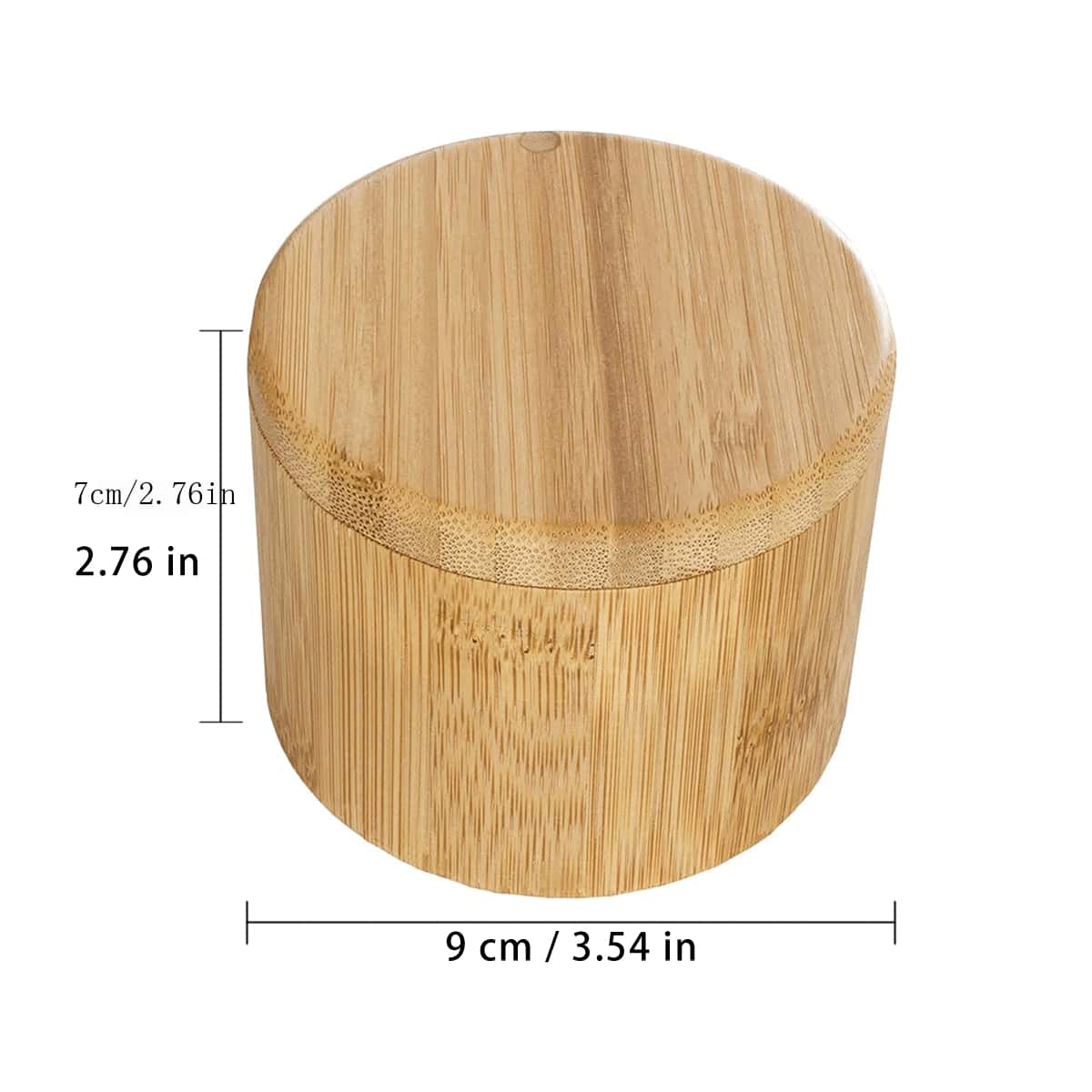 Bamboo Wooden Storage Box With Magnetic Rotating Lid, Salt & Pepper ...