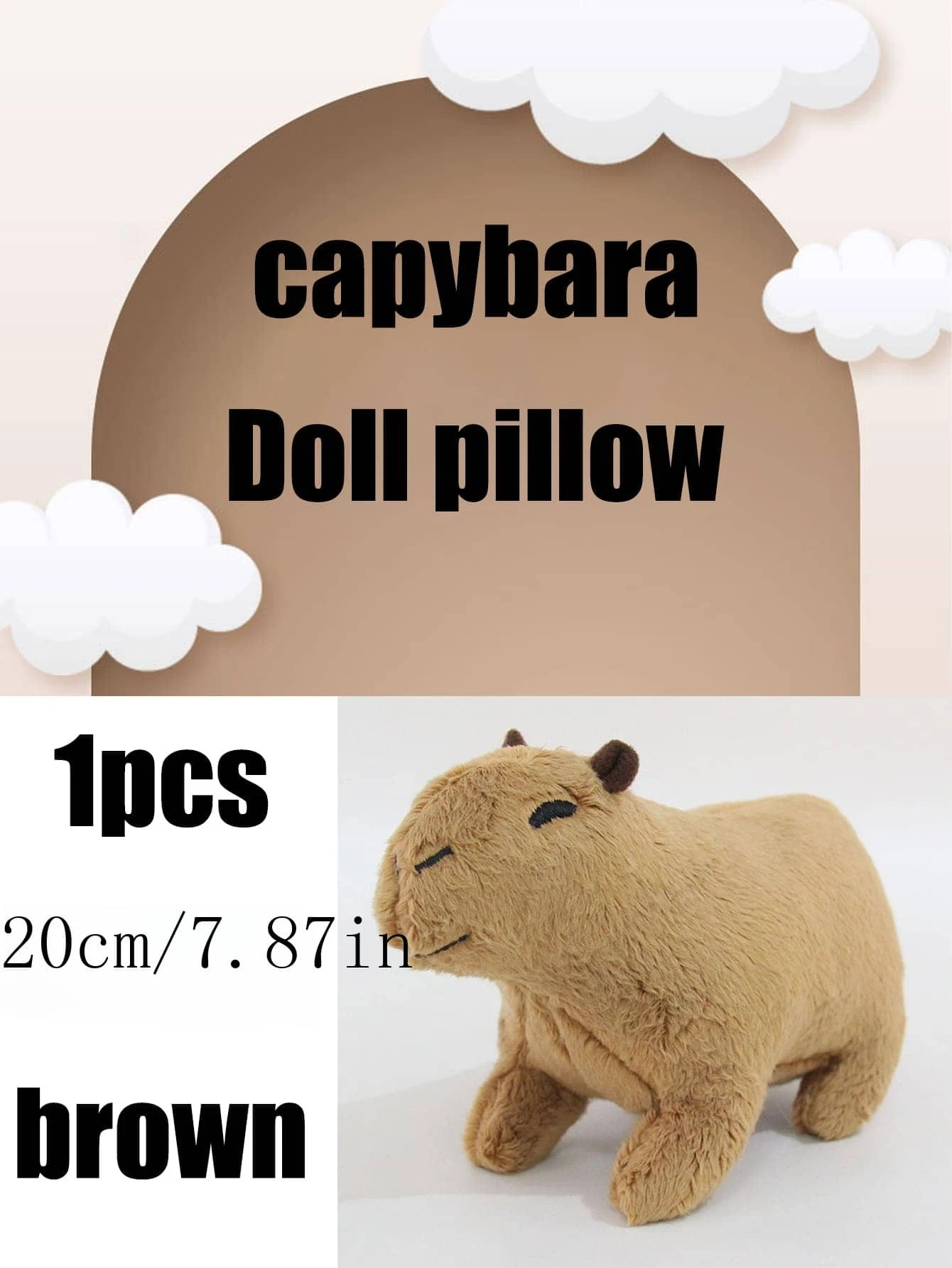 1 Pc 7.87in/20cm Simulation Stuffed Animals Capybara Rodent Plush Toys ...
