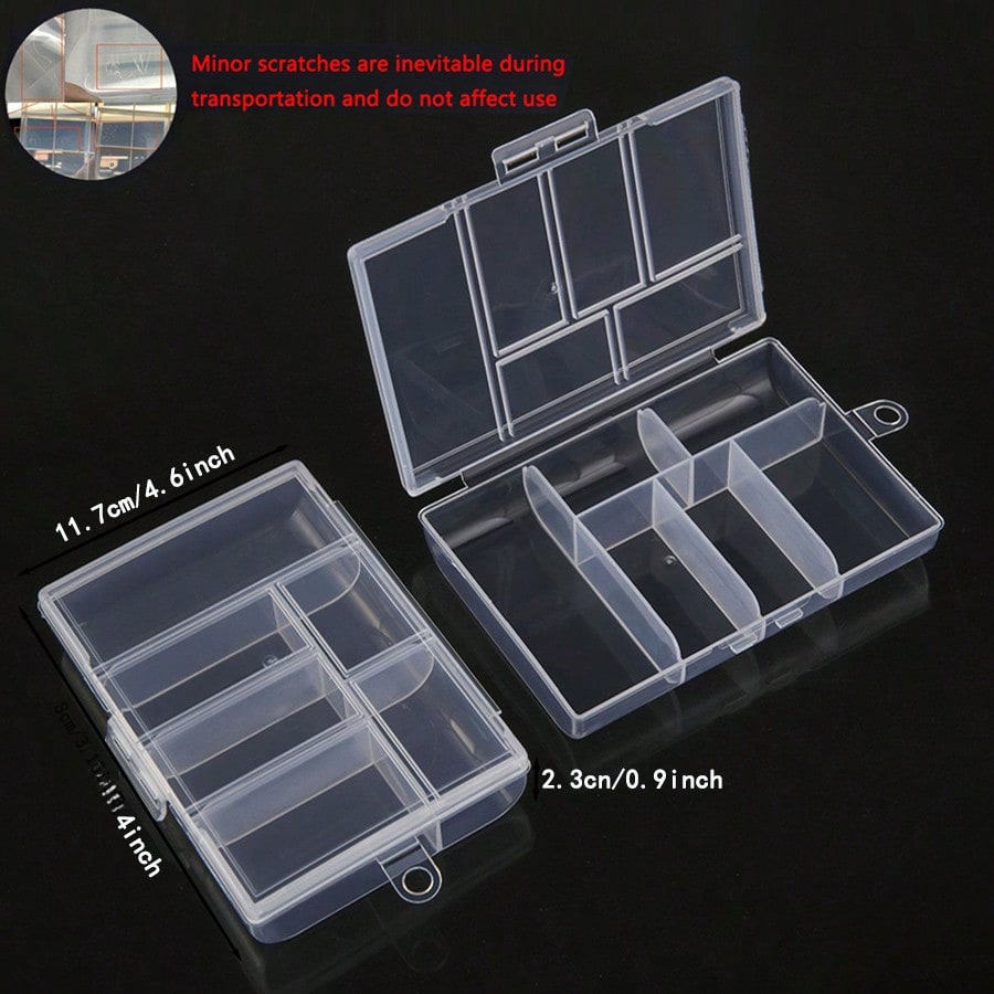 1pc Transparent Storage Box With 6 Compartments For Jewelry And Small ...