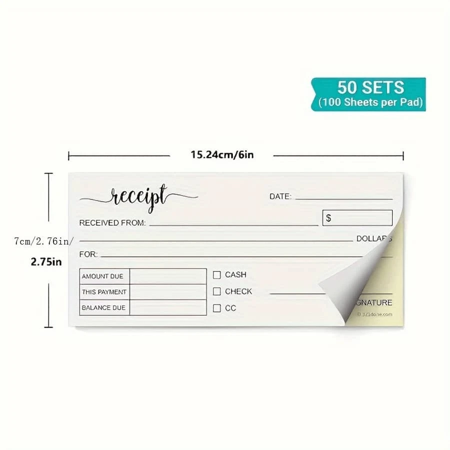 1pack Of Order Book, 2.75x6in, 2-Part Carbonless Copy Paper, Craft ...