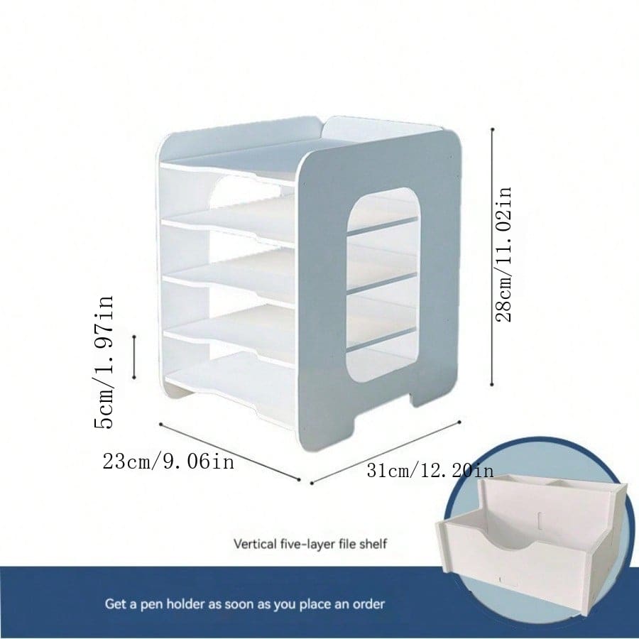 Desktop Document Folder & Storage Rack, Multi-Layer A4 Paper Storage ...