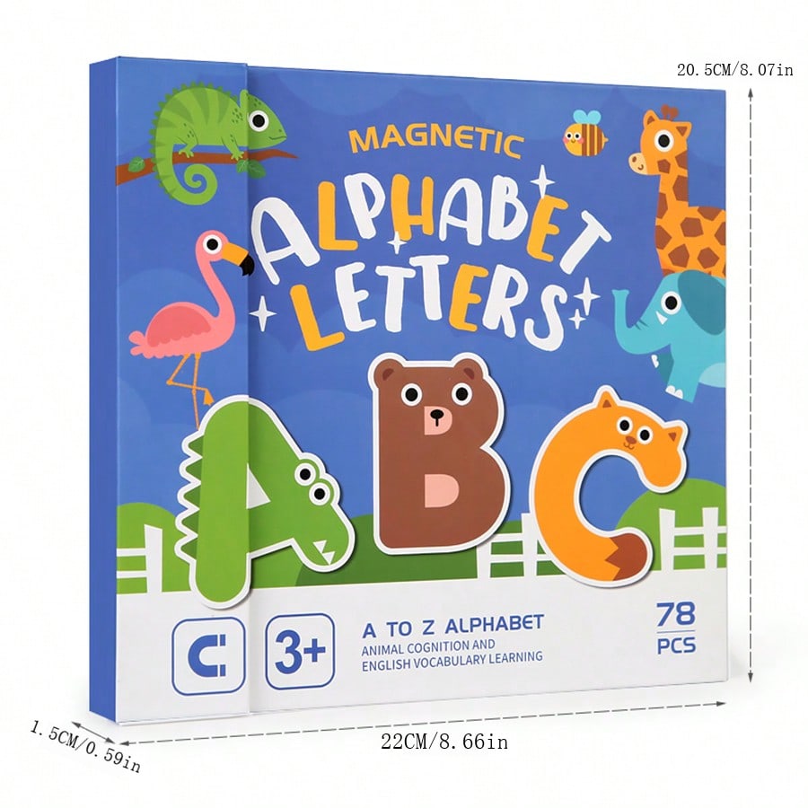 A Set Of 52 Lowercase And 26 Uppercase Magnetic Alphabet Flashcards Toy ...