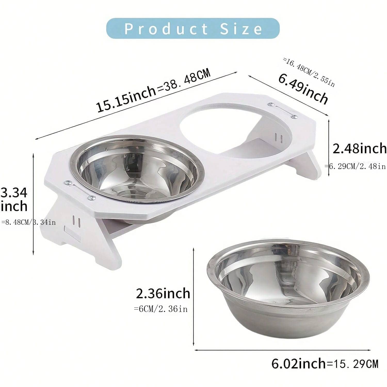 Raised Pet Food Bowls With Stand For Dog And Cat Elevated Cat Bowls For Food And Water, Tilted ...