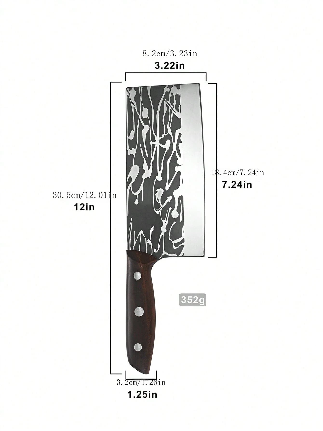 Forged Kitchen Knife With Carbonized Wooden Handle, Anti-Corrosion ...