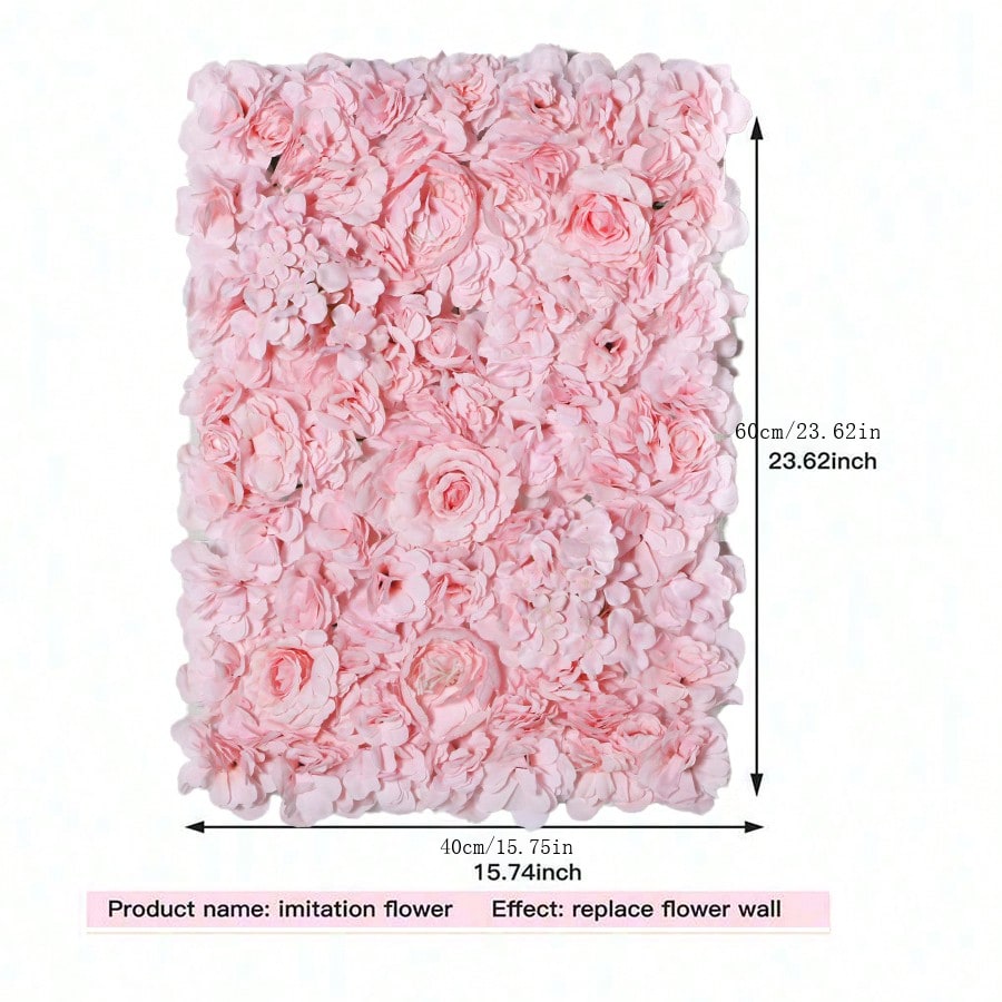 Pink Flower Wall Panel, Artificial Flower Decoration Wall / Arch For ...
