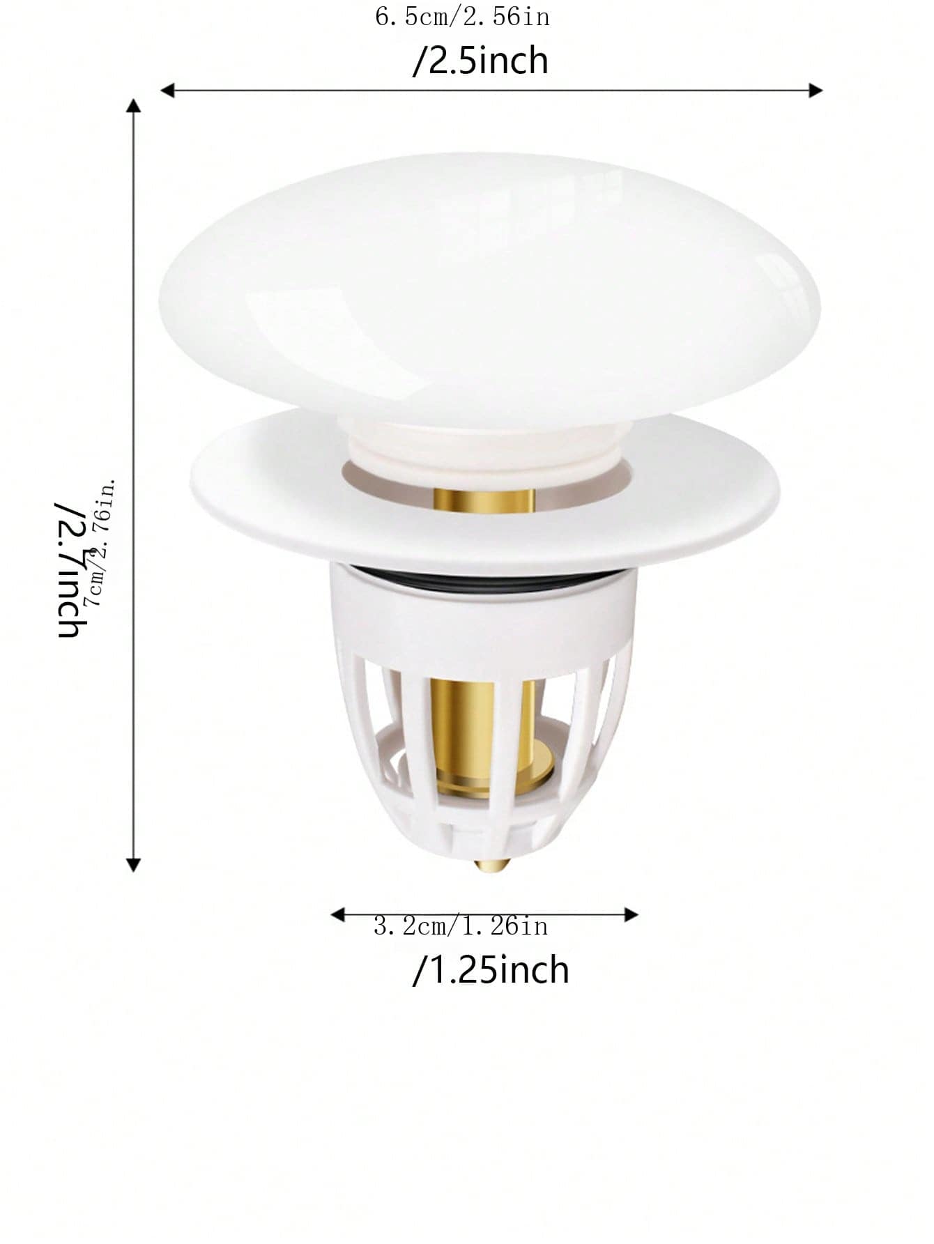 Ceramic Pop-Up Drainage Core Hand Wash Basin Plug Washer Press-Type Pop ...