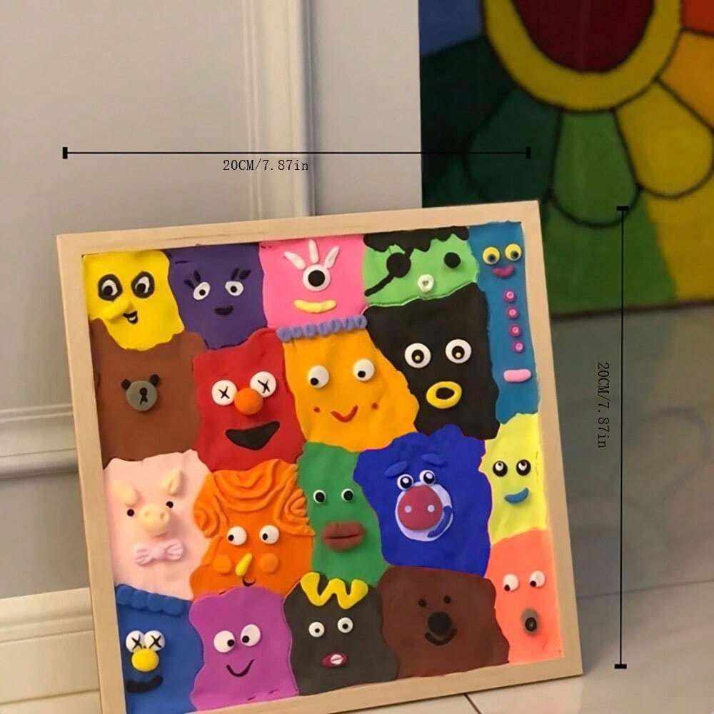 Relieve Stress Clay Painting Frame Diy Emoji Handicrafts Material Set ...