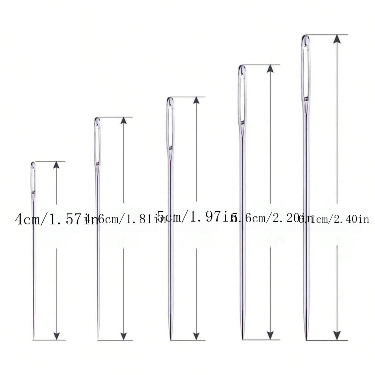 25pcs/Set Hand Sewing Needles With Large Eye, 5 Sizes Big Eye Needles ...